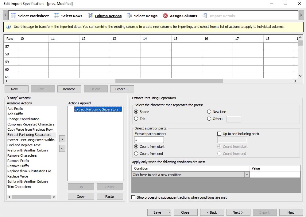 When saving an import specification i2 Analyst's Notebook does not save the 'Any Other Value ...