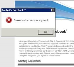 Analyst's Notebook - Encountered an improper argument message appears randomly
