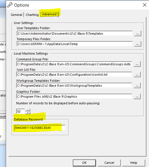 The Database Configuration utility requires a password to open the ...