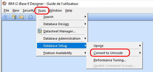 What is the "Convert to Unicode" command in iBase Designer?