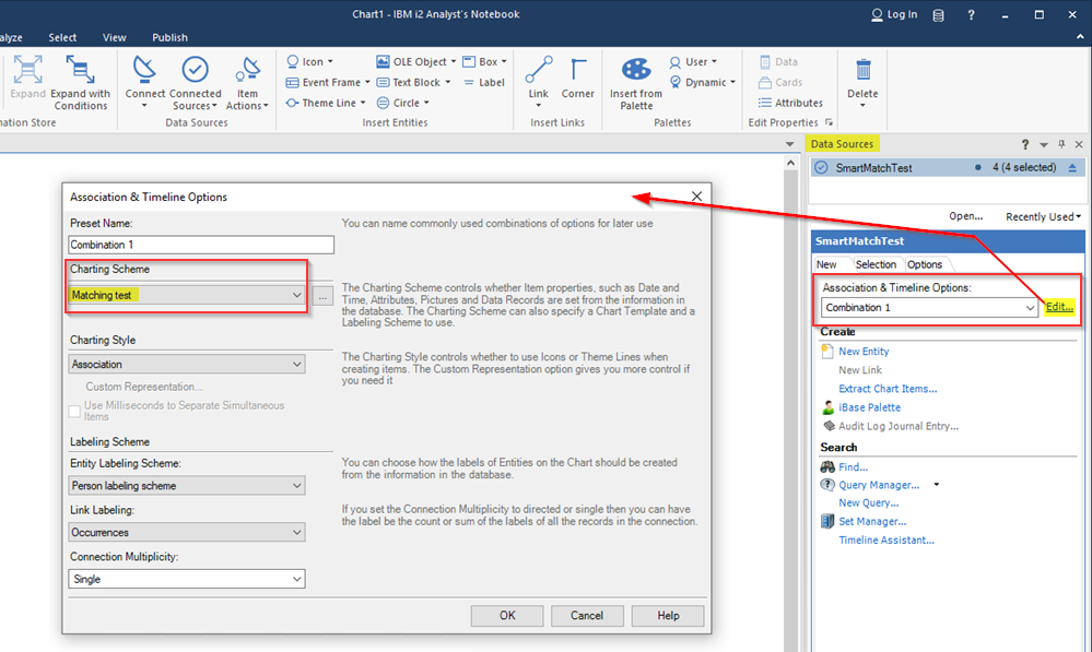 How to configure i2 iBase so Smart Match will work with items charted ...