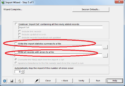 How to create logs in i2 iBase Import Specifications