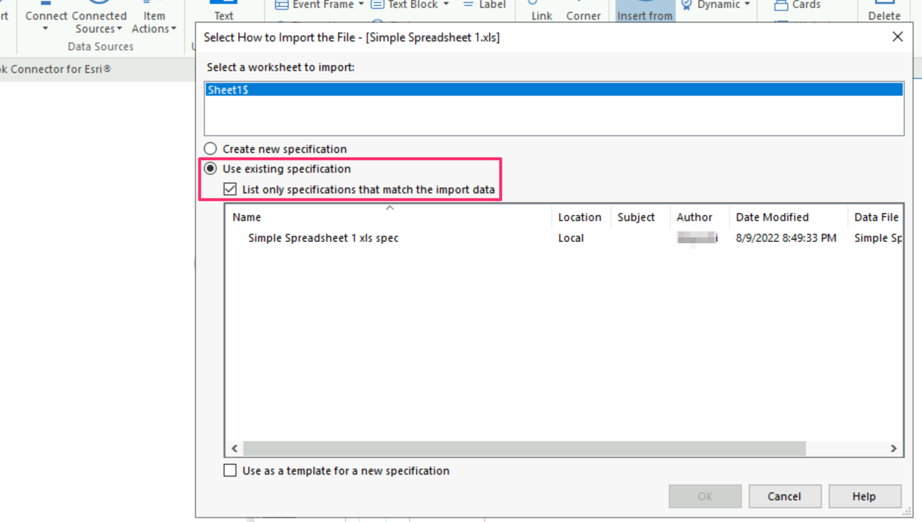 Import spec not listed on Import