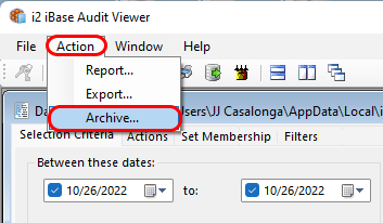 The ibase Audit Viewer does not allow to Archive to SQL