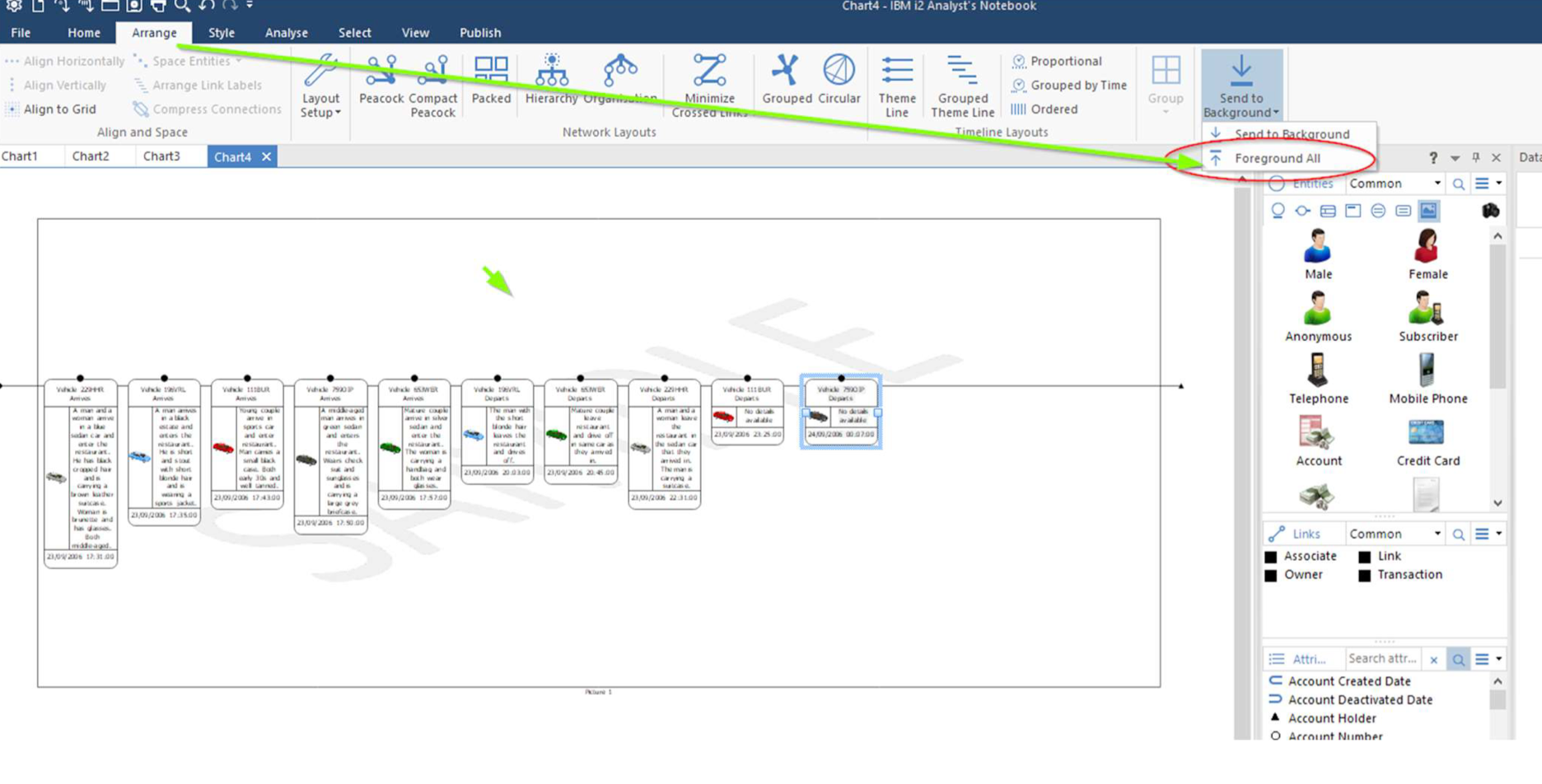 How do I put a watermark on an i2 Analyst's Notebook Chart?