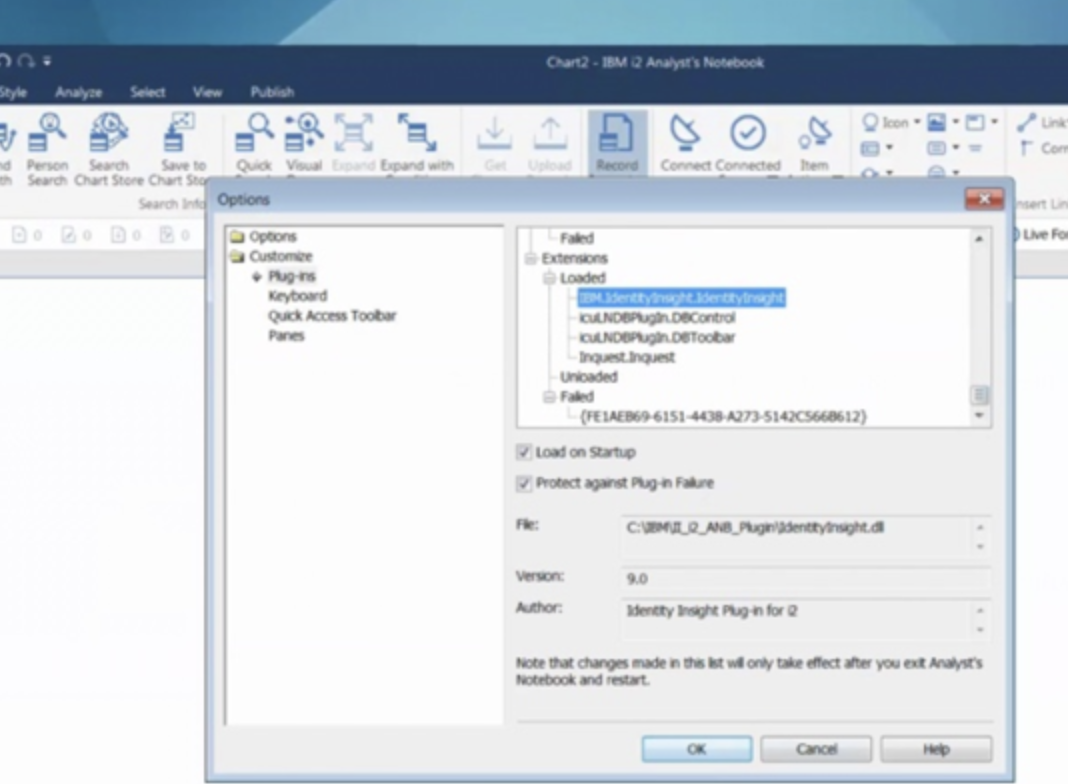 Identity Insight plug-in for i2 Analyst's Notebook does not initialize properly