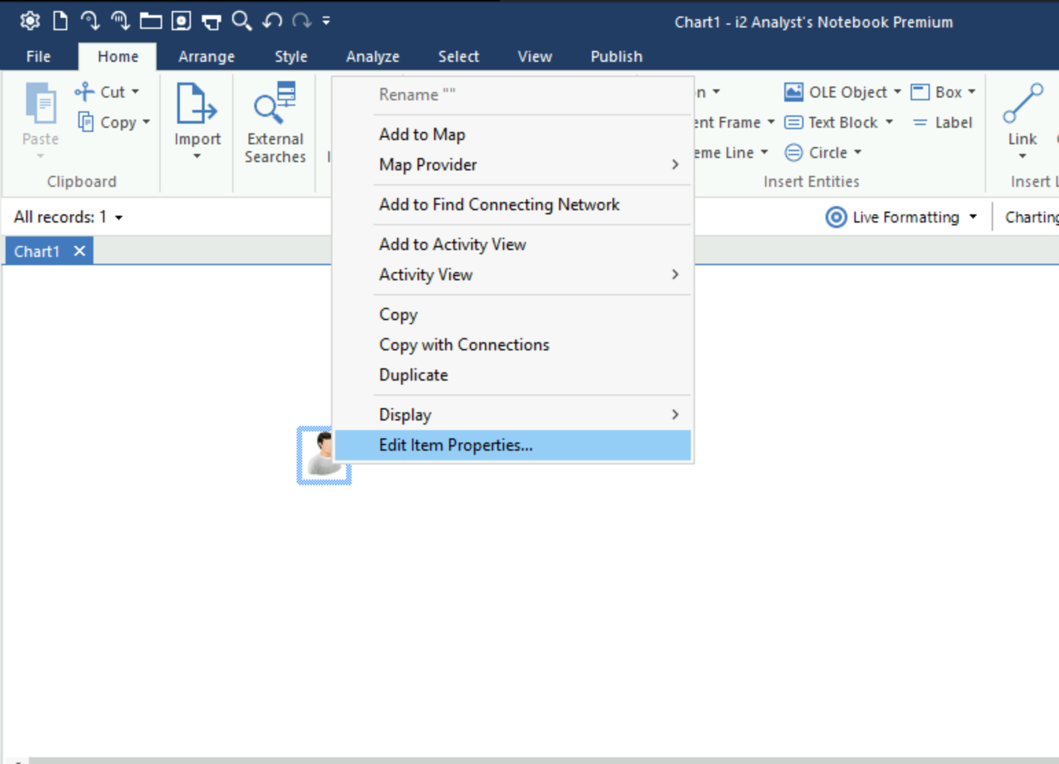 How to mark i2 Analyst's Notebook chart with logo from .png