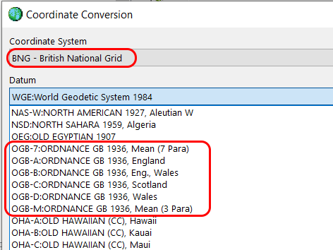 Error "Coordinate Conversion Failed. Invalid ellipsoid (...)