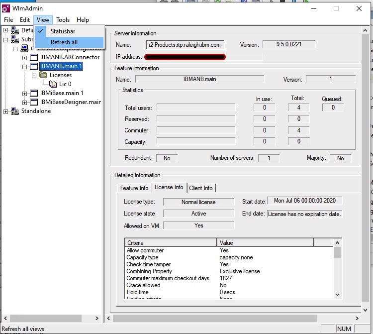 Creating a reservation group using Sentinel RMS License Manager for i2 ...