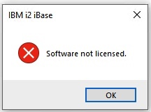 Error Message stating that i2 software (ANB and/or iBase) is not licensed