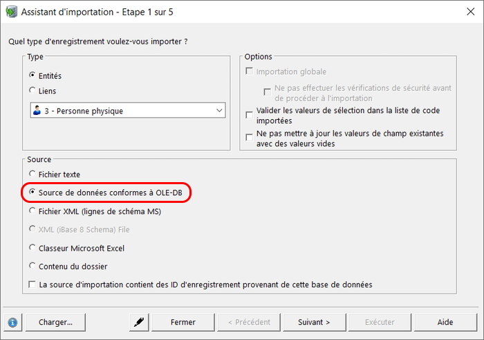 Import data from MySQL into iBase