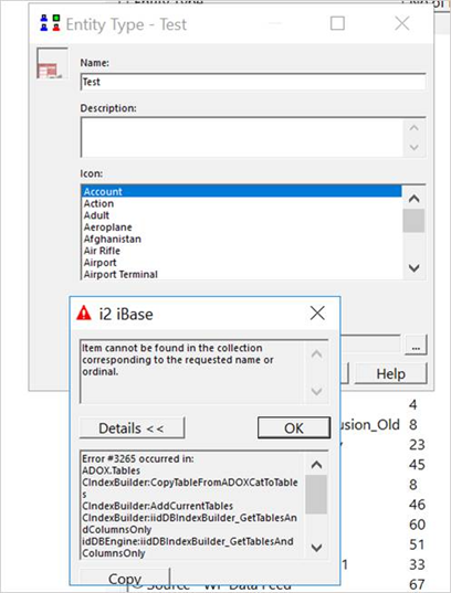 Error #3265 when trying to create a new entity in iBase Designer.