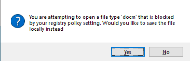 You are attempting to open a file type docm that is blocked by your ...