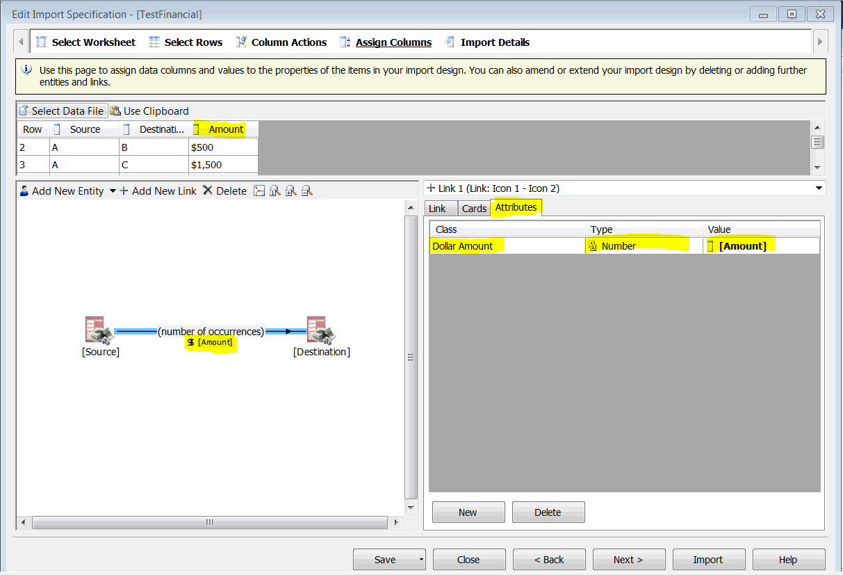 Importing financial data into i2 Analyst's Notebook and displaying BOTH ...