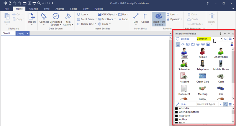 How can I use Analyst Notebook Premium with all possible items rather ...