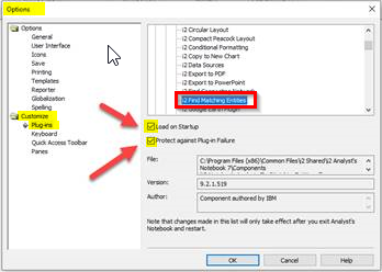Analyst's Notebook (ANB) - Find Matching Entities feature disabled