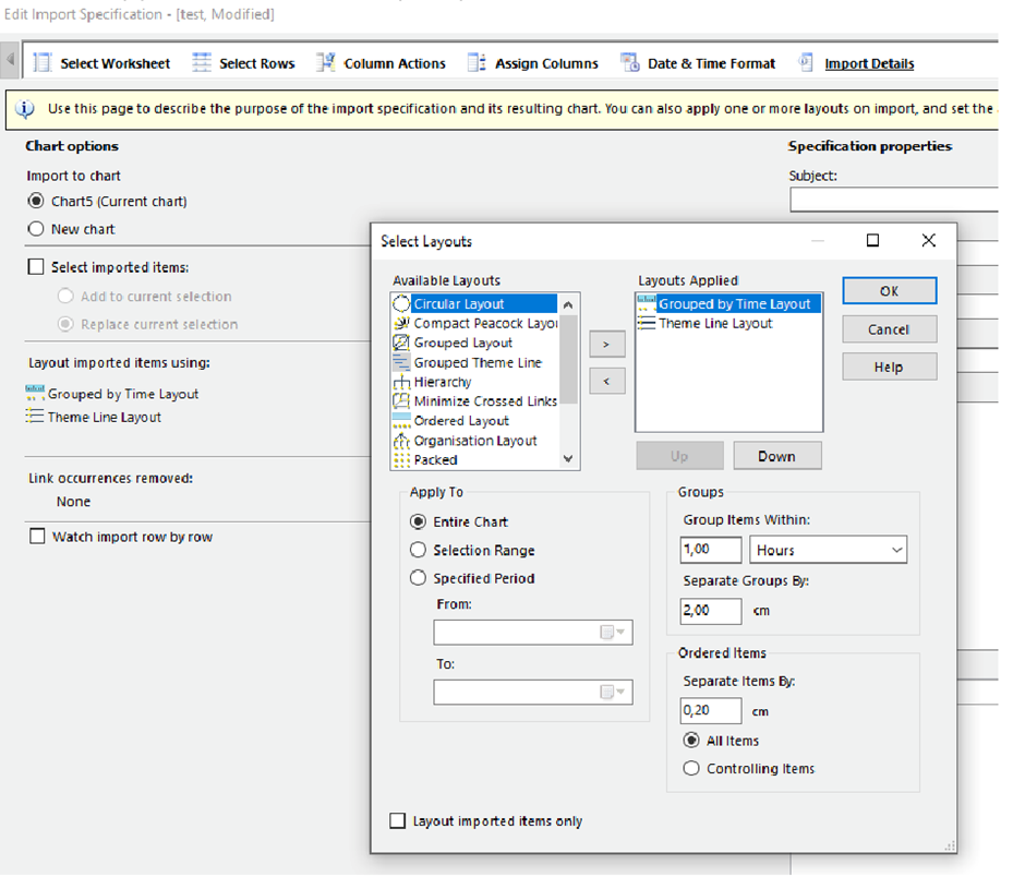 Charting timelines in i2 Analyst’s Notebook when events happen simultaneously